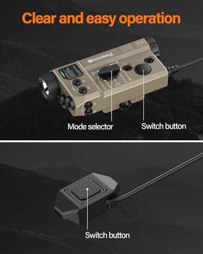 Mlok and Picatinny Mounted Tactical Flashlight Green Laser Infrared(IR ...