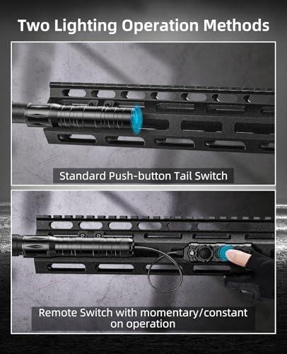 EZshoot 1800 Lumens Tactical Rifle Flashlight with Pressure Switch ...