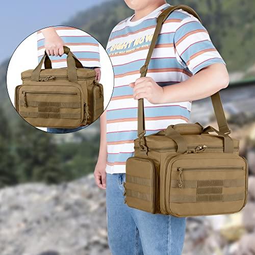 DSLEAF Tactical Gun Range Bag for 4 Handguns, Pistol Shooting Range Bag ...