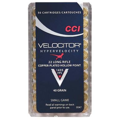 CCI Small Game Velocitor 22LR 40 GR HP 50 Rounds - $8.39 | gun.deals