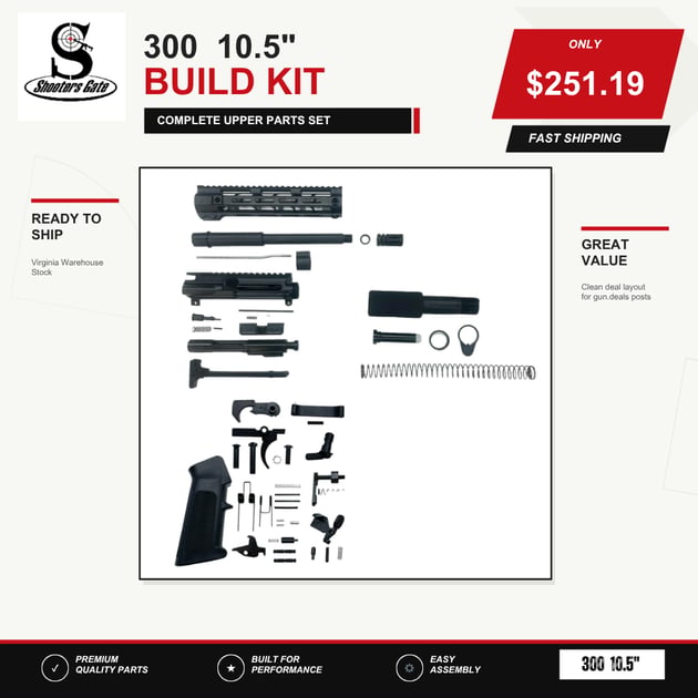 AR-15 300 Blackout 10.5" Pistol Build Kit (Unassembled) - Black - $251. ...