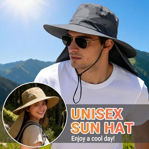 NPQQUAN Sun Hats with Neck Flap UPF 50+ UV Protection Wide Brim Bucket ...