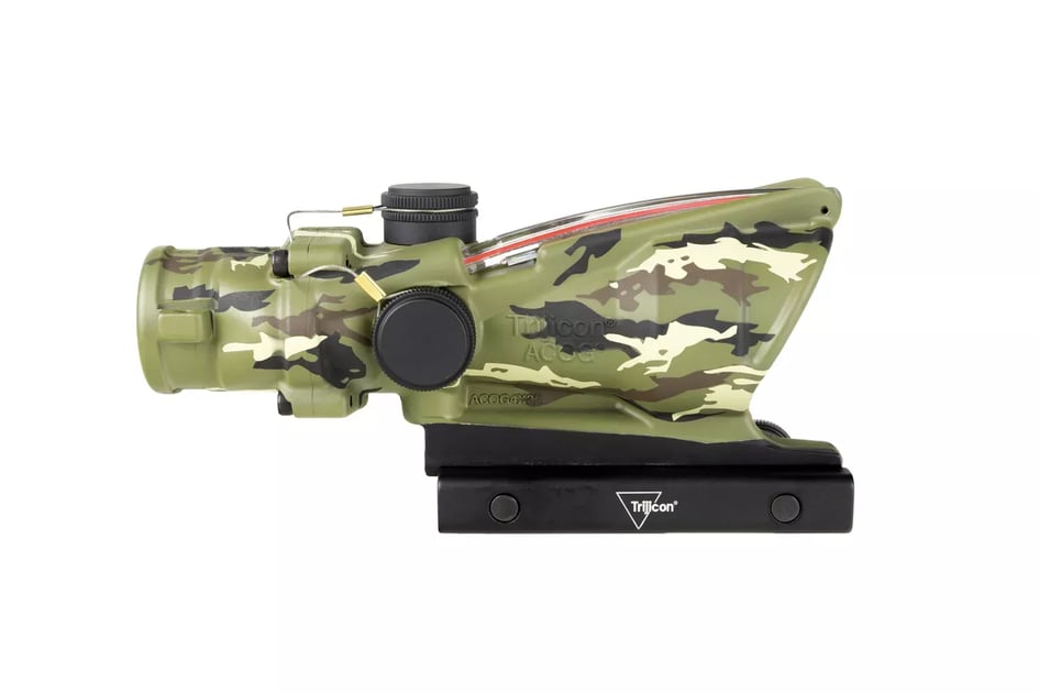 TRIJICON - 4x32mm Red 223 Chevron Reticle W/TA51 Mount Tiger Camo ...