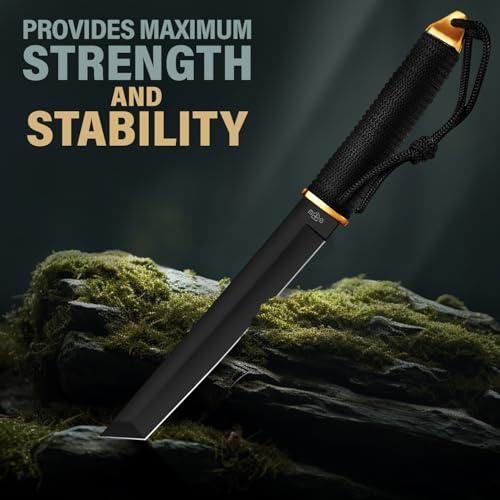 Tanto Knife with Sheath 5.9" Fixed Full Tang Mirror Polished Blade with ...