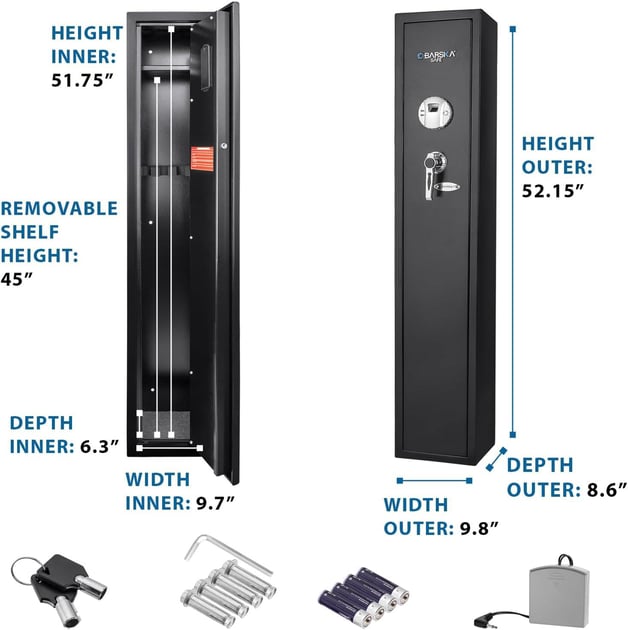 Barska Biometric Rifle Gun Safe – Quick Access Fingerprint Long Gun ...