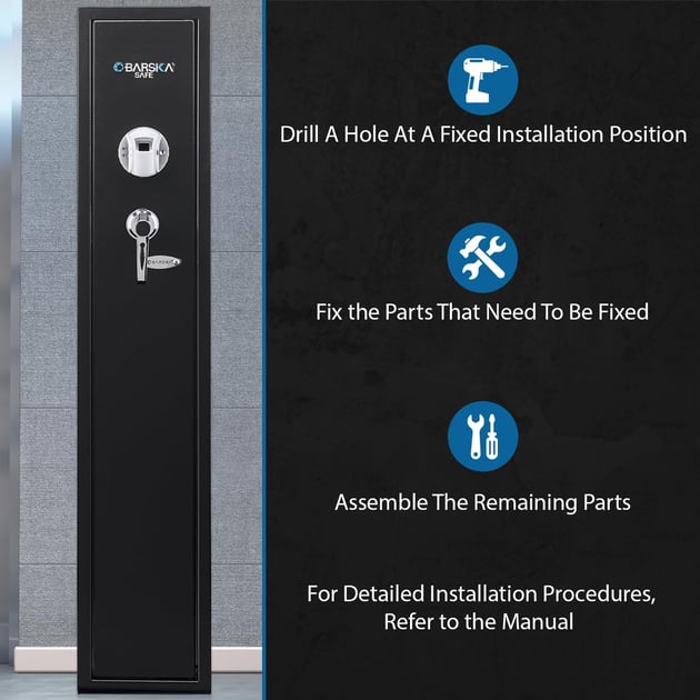 Barska Biometric Rifle Gun Safe – Quick Access Fingerprint Long Gun ...