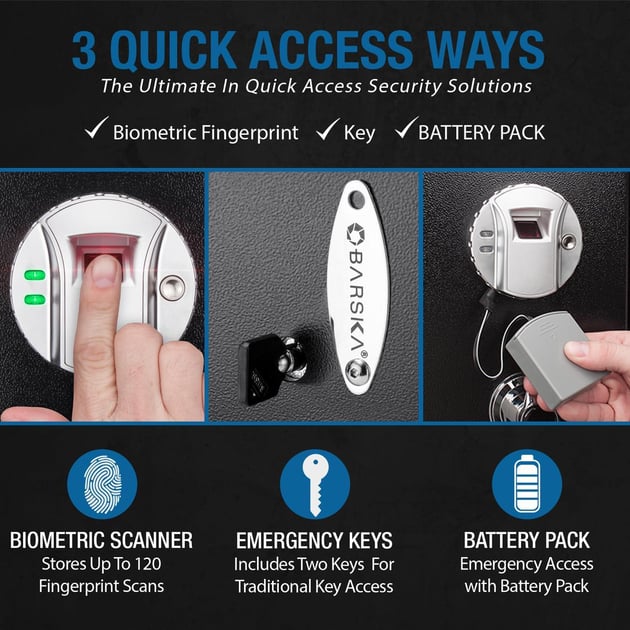 Barska Biometric Rifle Gun Safe – Quick Access Fingerprint Long Gun ...