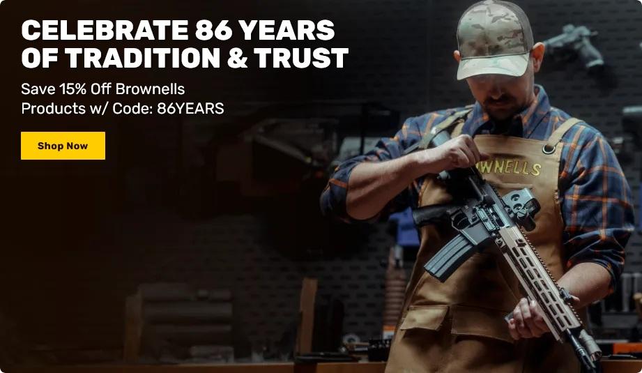 Celebrate 86 Years Of Brownells with 15% Off coupon "86YEARS" | gun.deals