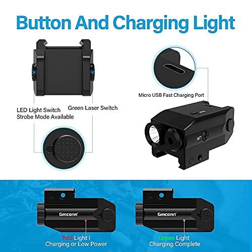 Gmconn Tactical Flashlight Green Laser Combo 350 Lumens Rechargeable ...