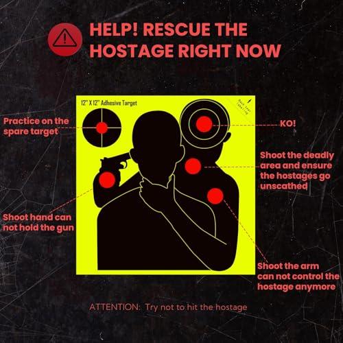 10 Pack Lipulacer 12x12" Splatter Target, Rescue The Hostages Multi ...