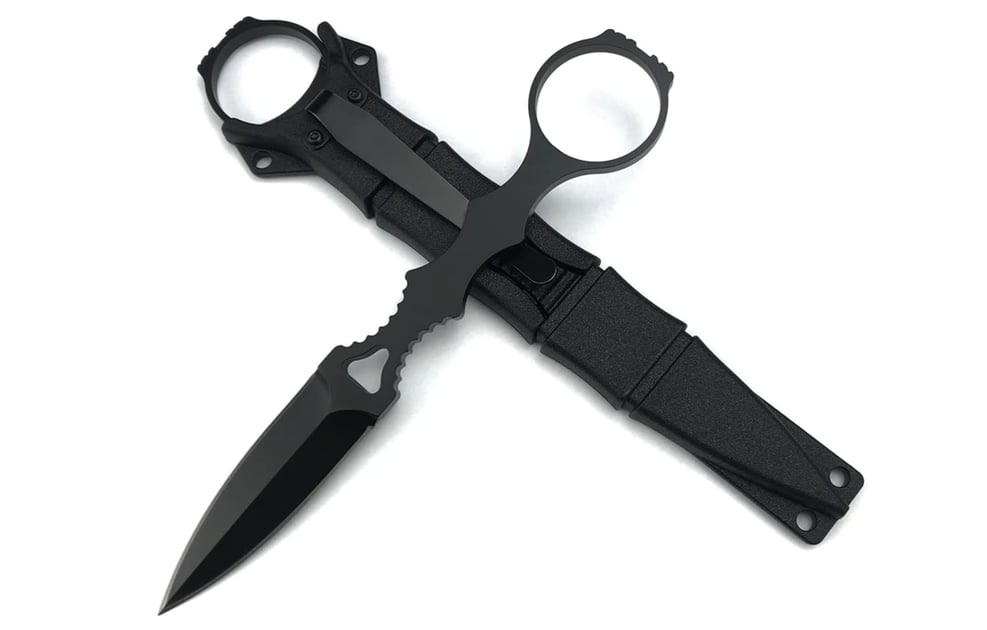 6.7" SOCP Dagger Fixed Blade Kydex Sheath and Pocket Clip, 440C Steel ...