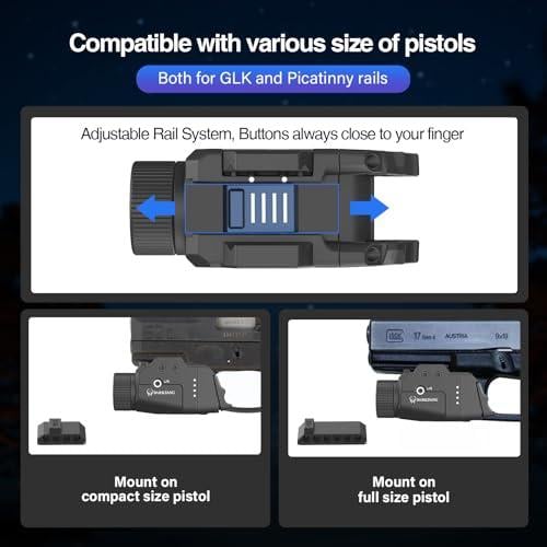 DARKFANG 1000 Lumen Tactical Weapon Light Laser Combo with High and Low ...