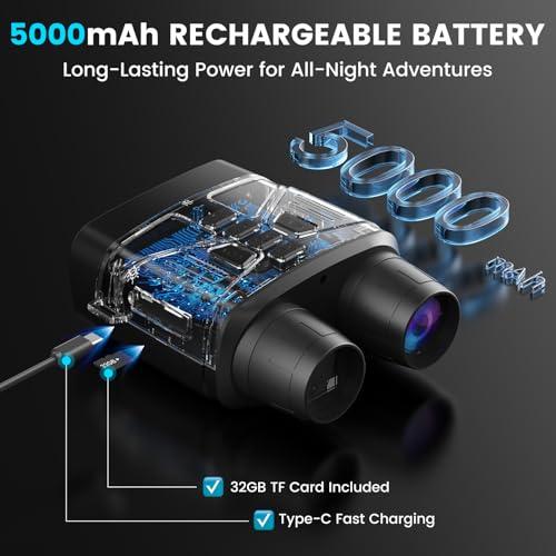 TELUHA Night Vision Goggles 4K Binoculars 5000mAh 32GB TF Card - $89.99 ...
