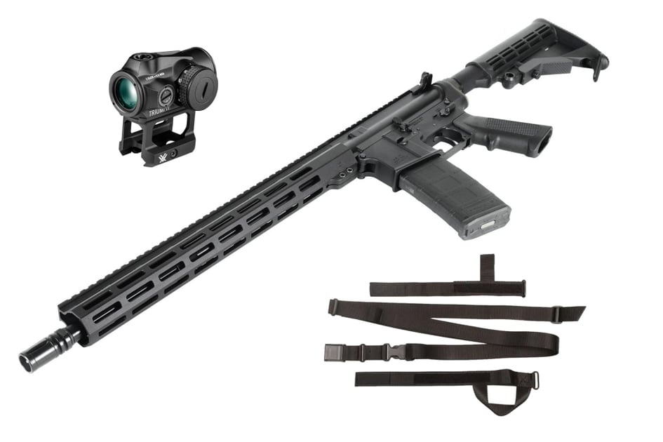 Mil-Spec 16" 5.56 NATO 30Rd Semi-Auto M-LOK Midlength AR-15 Rifle + Red ...