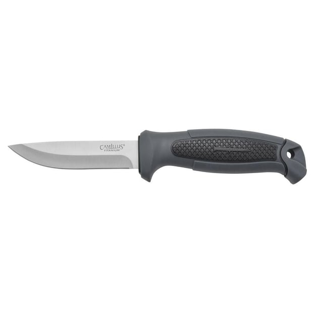 Camillus Felix Fixed Blade Drop Point Knife and Fire Starter, Black ...
