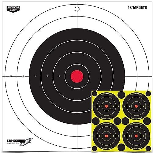 BIRCHWOOD CASEY 12" Eze-Scorer Bull's-Eye Practice Shoot-Up Brilliant ...