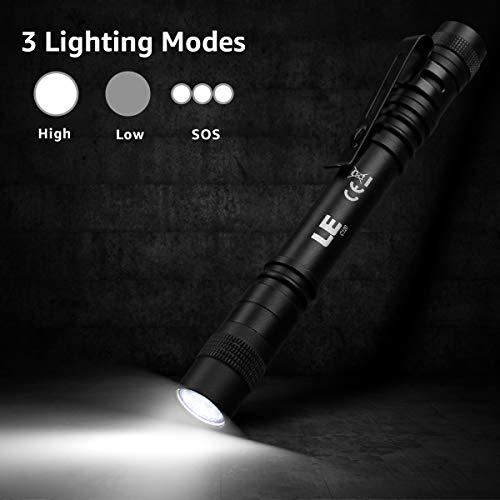 Pack of 2 LE LED Pocket Pen Light Flashlight,Small Stylus Pen Light ...