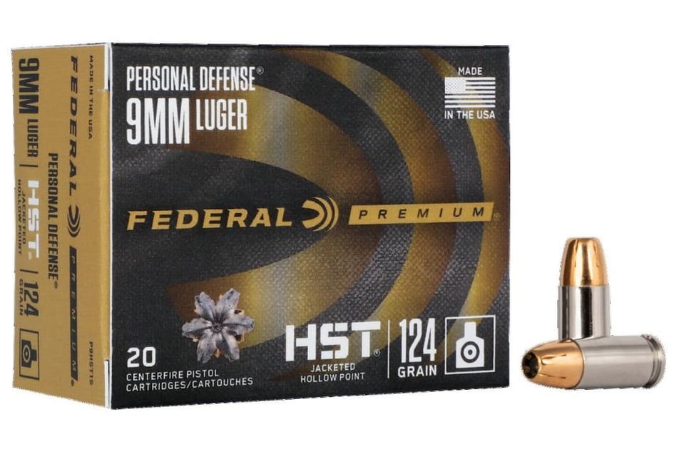 Federal 9mm Luger 124 gr HST JHP Personal Defense 20/Box - $17.99 (Free ...