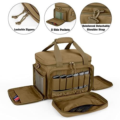 DSLEAF Tactical Gun Range Bag for 4 Handguns, Pistol Shooting Range Bag ...