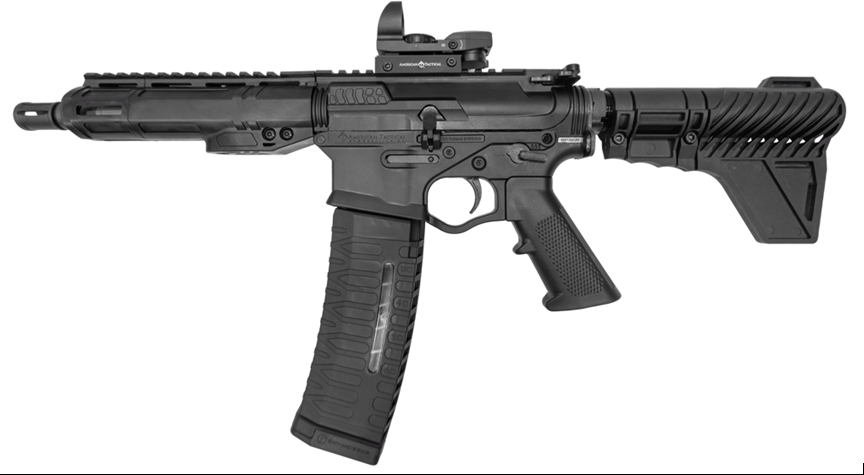 ATI Alpha 7.5" 5.56 60rd AR Pistol, Black with Duosight Optic and Rear ...