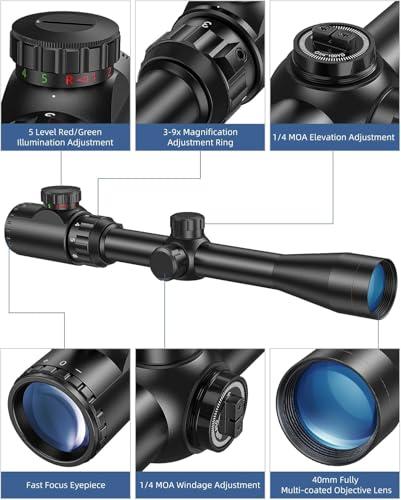 50% off EZshoot 3-9x40 Rifle Scope Red Green Illuminated Rifle Scope ...
