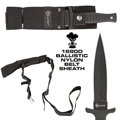 Reapr Tac Boot Knife 4.75" Double Edge Blade 4.25" Hi Grip Handle Nylon ...