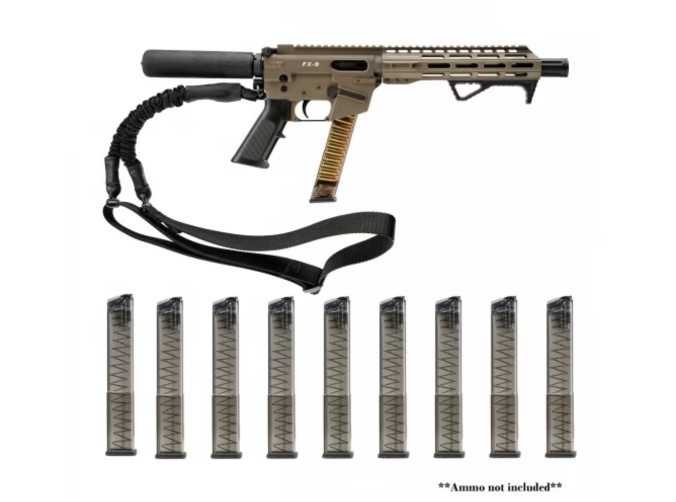 Freedom Ordnance FX-9 9mm Promo Pistol Pkg, 10" Bbl, Billet Rec's, M ...